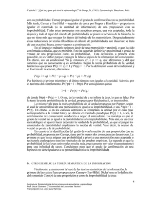 Bunge qué es y para que sirve la epistemología | PDF