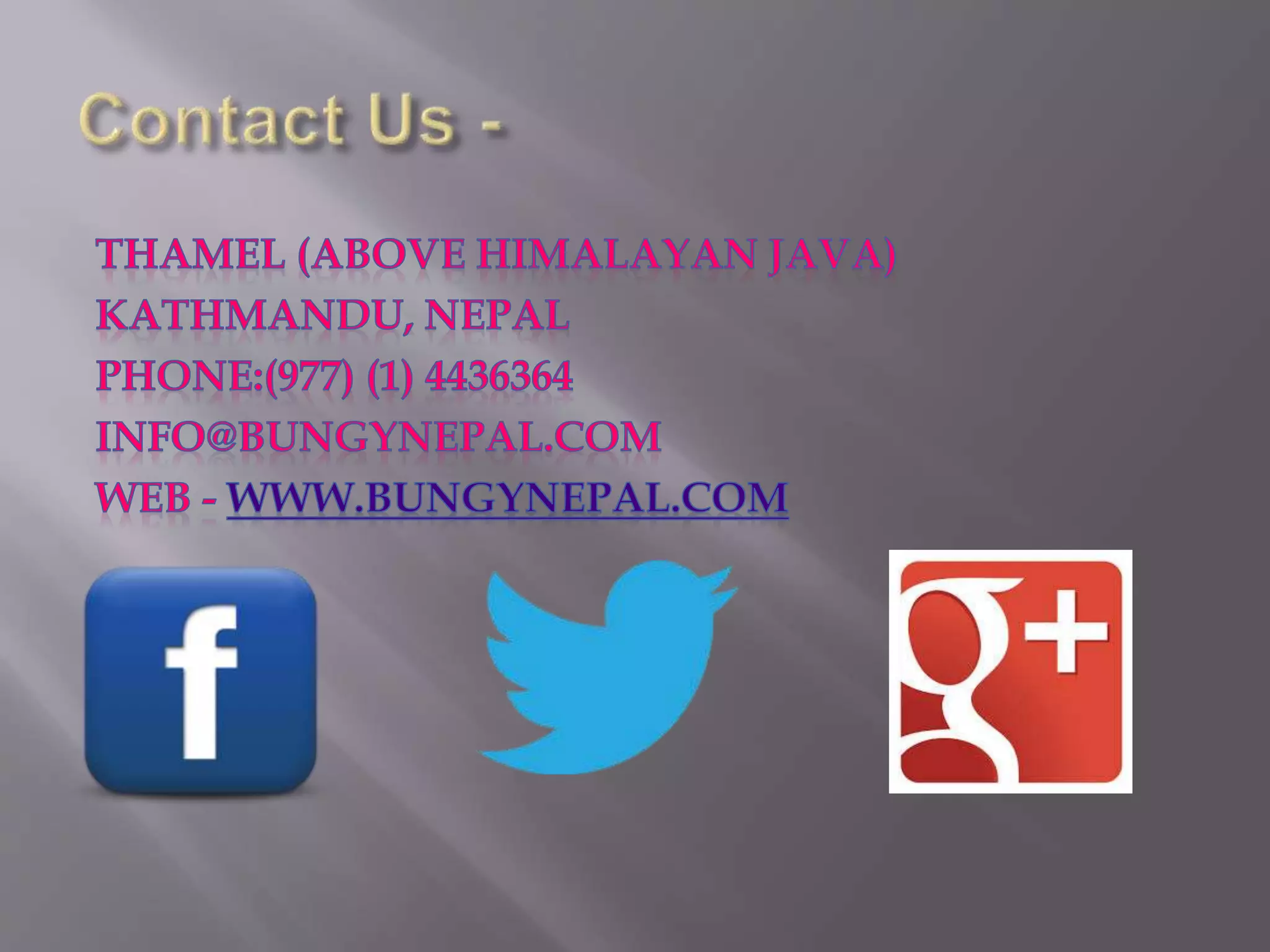 Bungy Jumping In Nepal | PPTX