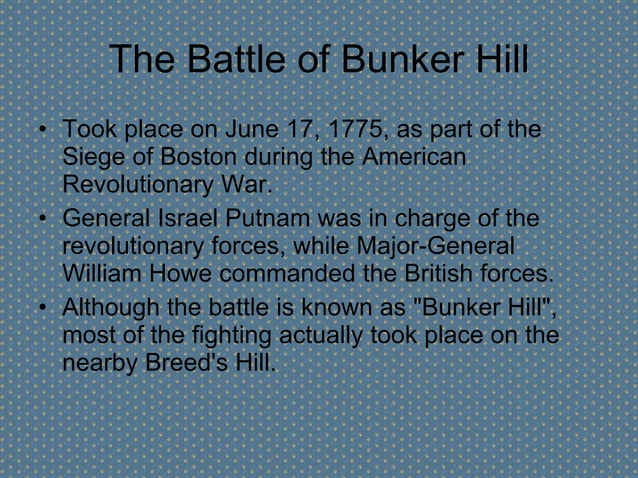 Bunker Hill And Breed’S Hill | PPT