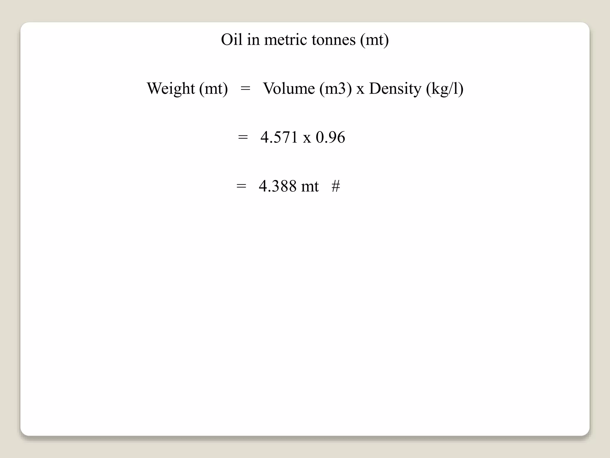 Bunkering Calculation | PPT