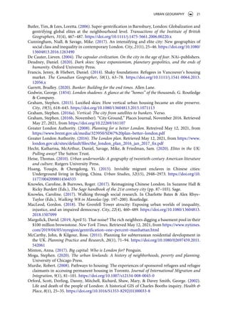 Bunkering down the geography of elite residential basement development in london | PDF