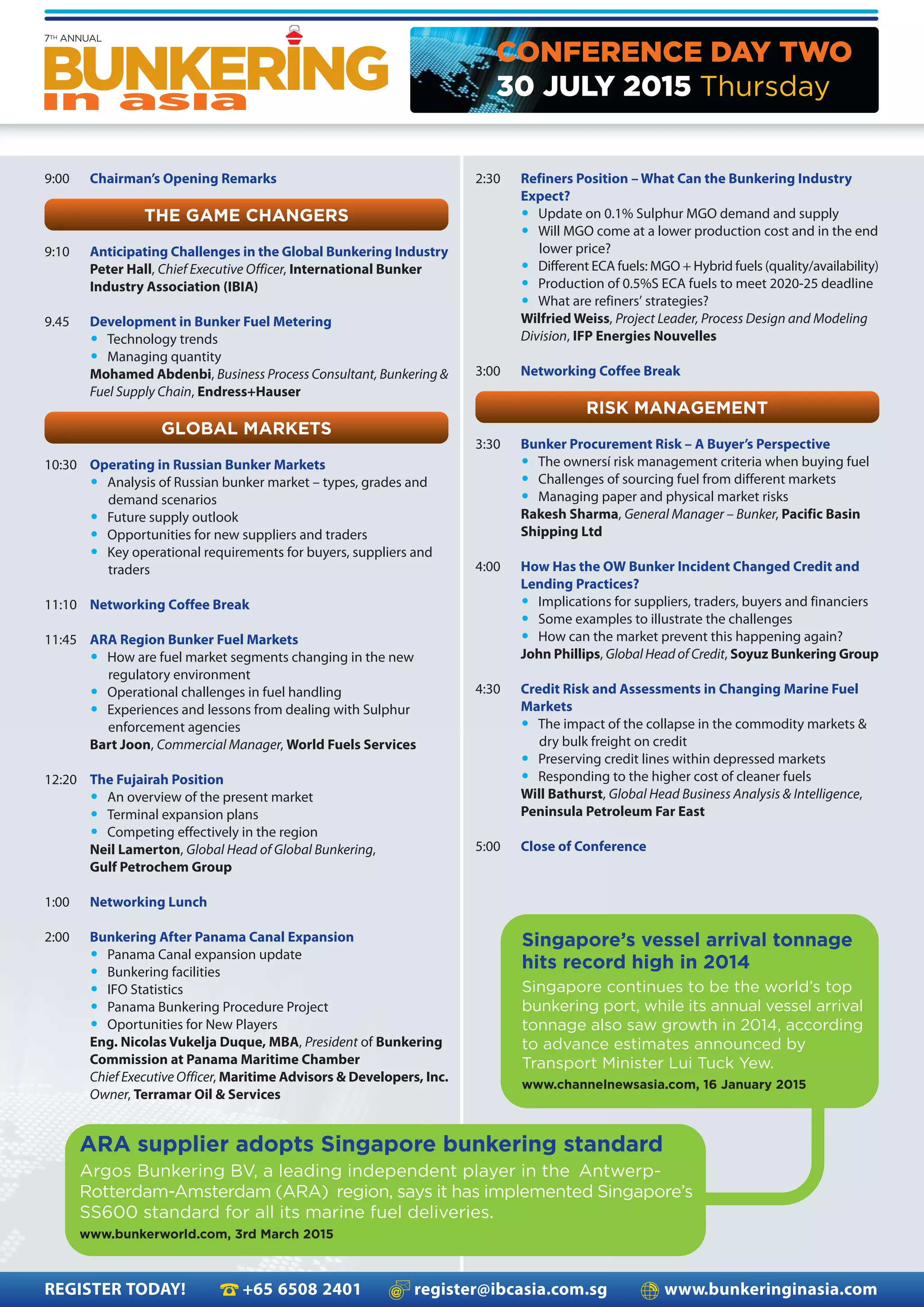 7th Annual Bunkering in Asia 2015 | PDF