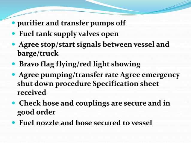 bunkering procedure 2.pptx marine engineering | PPTX | Logistics | Business