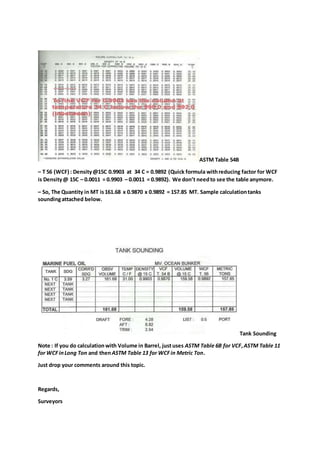 Bunker survey calculation | DOCX