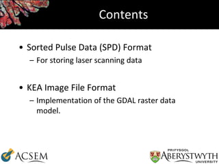 SPD and KEA: HDF5 based file formats for Earth Observation | PPT