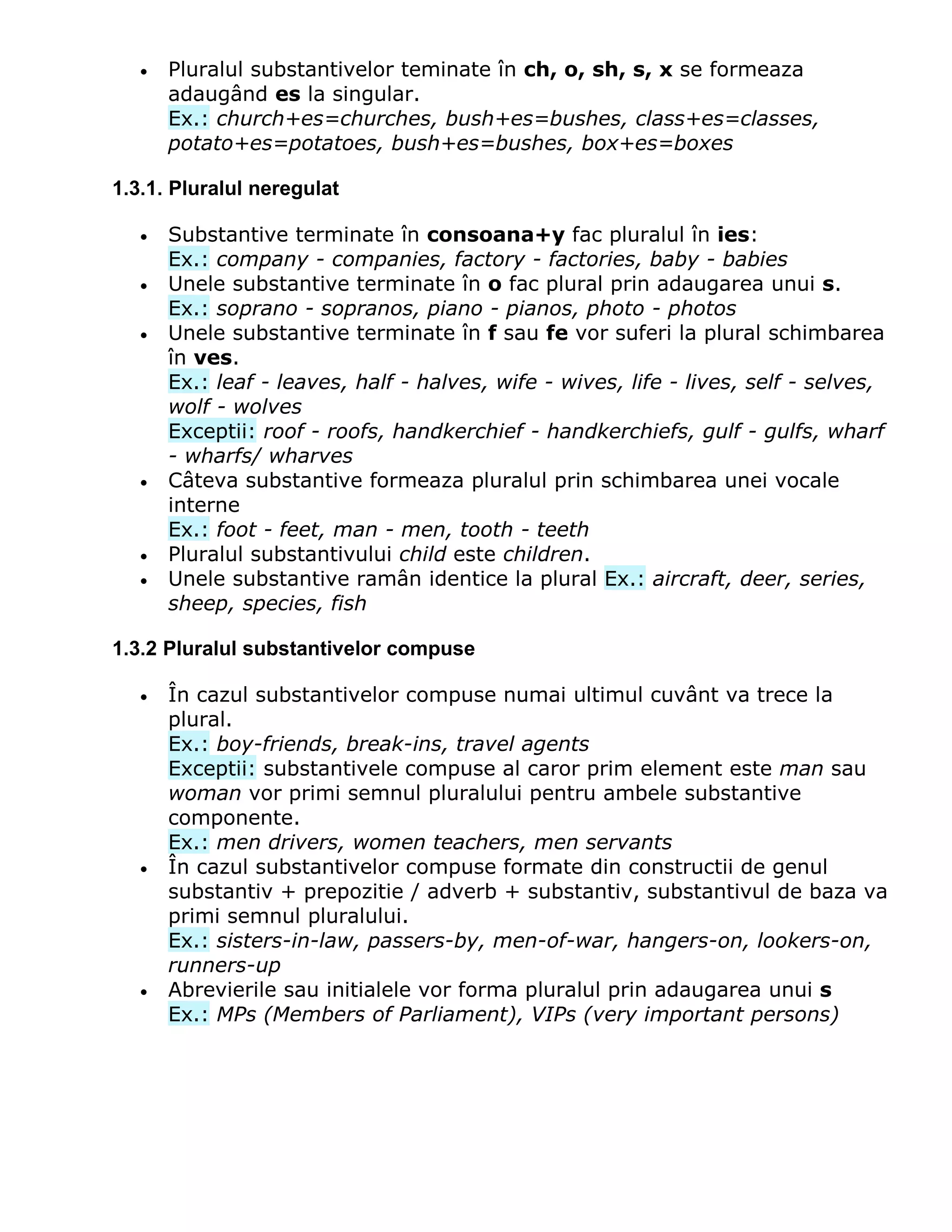 gramatica limbii engleze | DOC