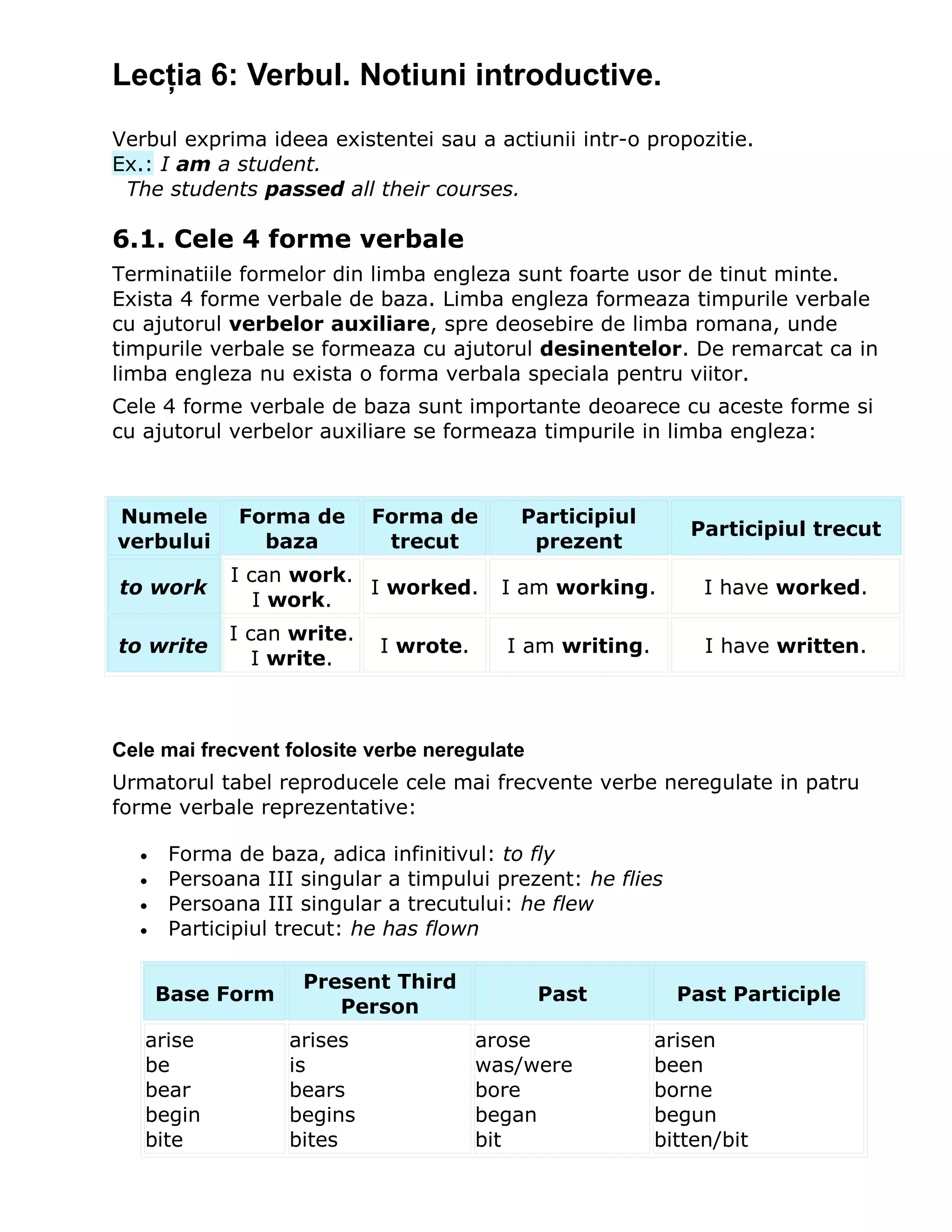 gramatica limbii engleze | DOC