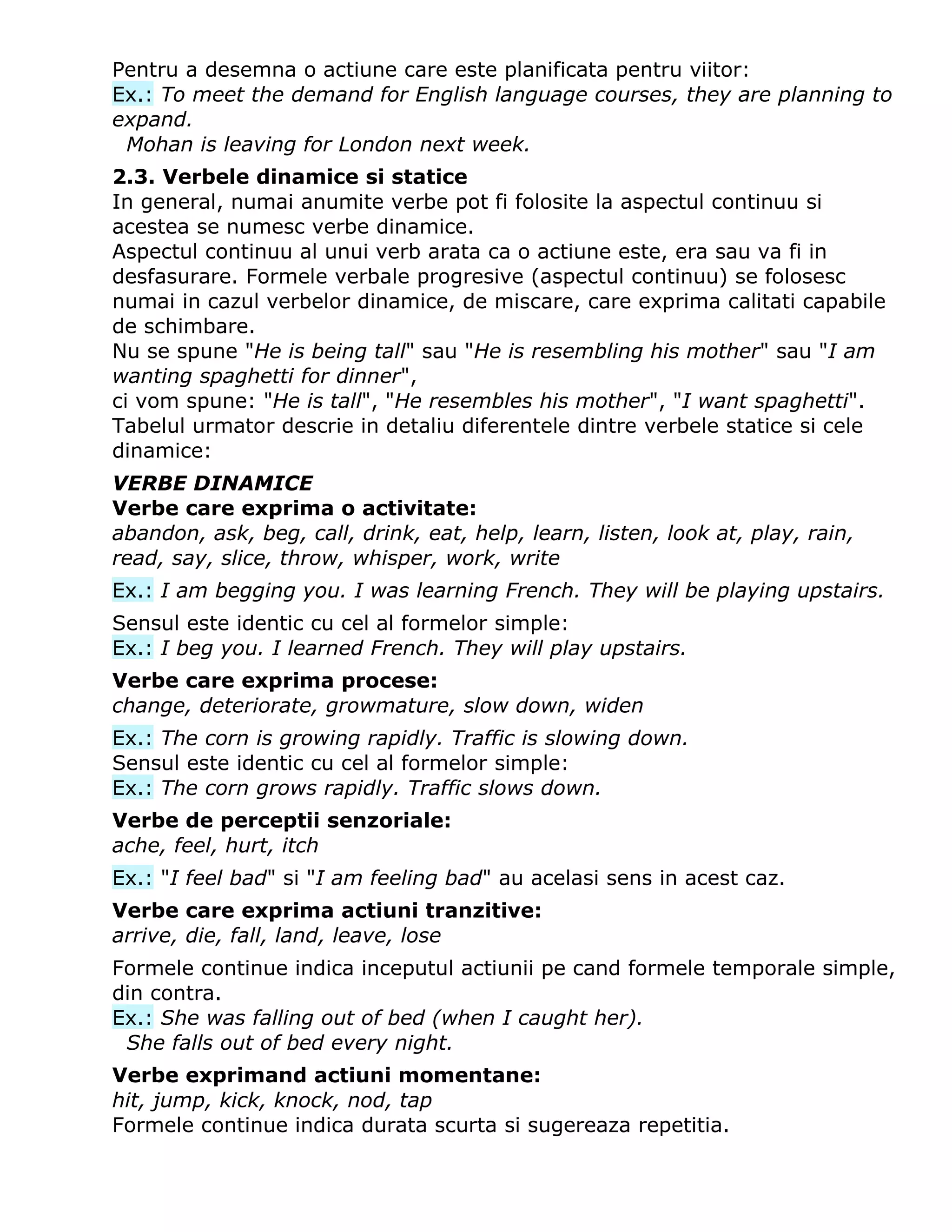 gramatica limbii engleze | DOC