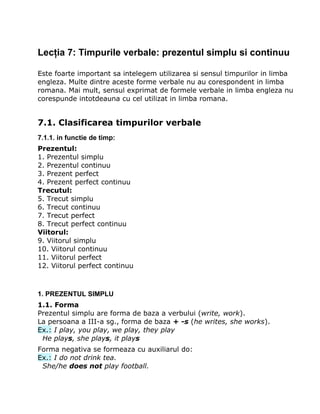 gramatica limbii engleze | DOC