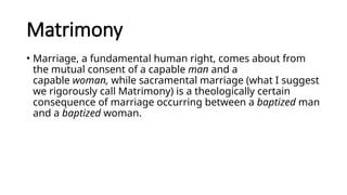 This presentation is about the Sacrament of Marriage | PPTX