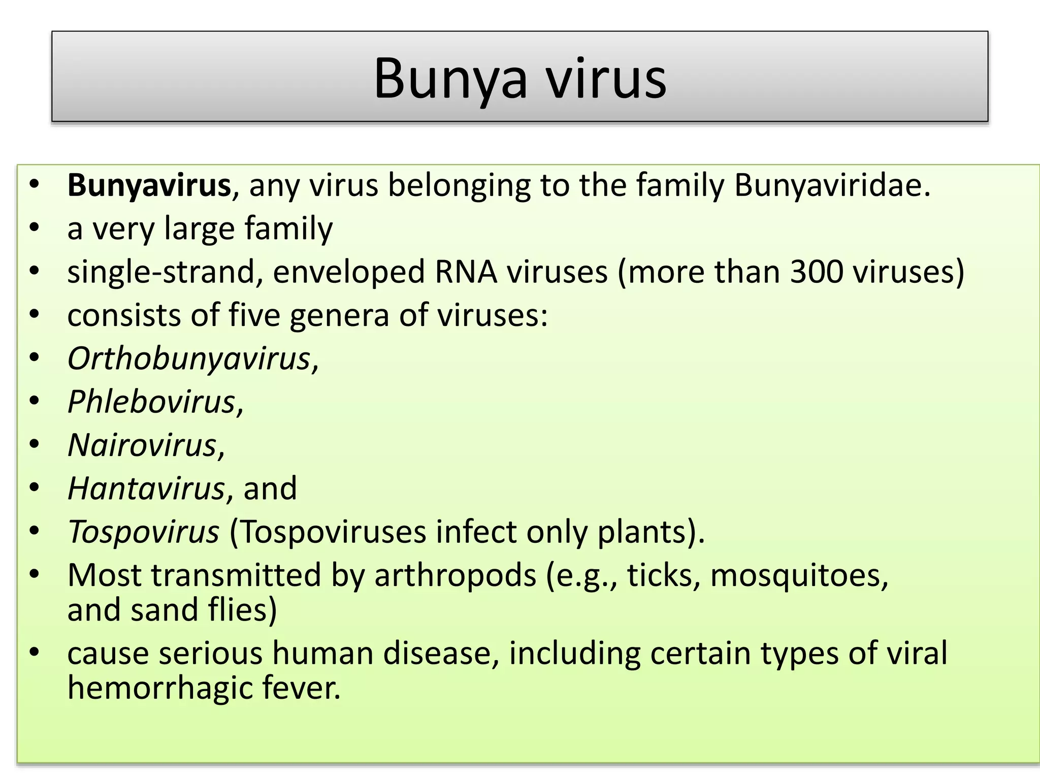 Bunya virus- Bunyaviridae | PPTX