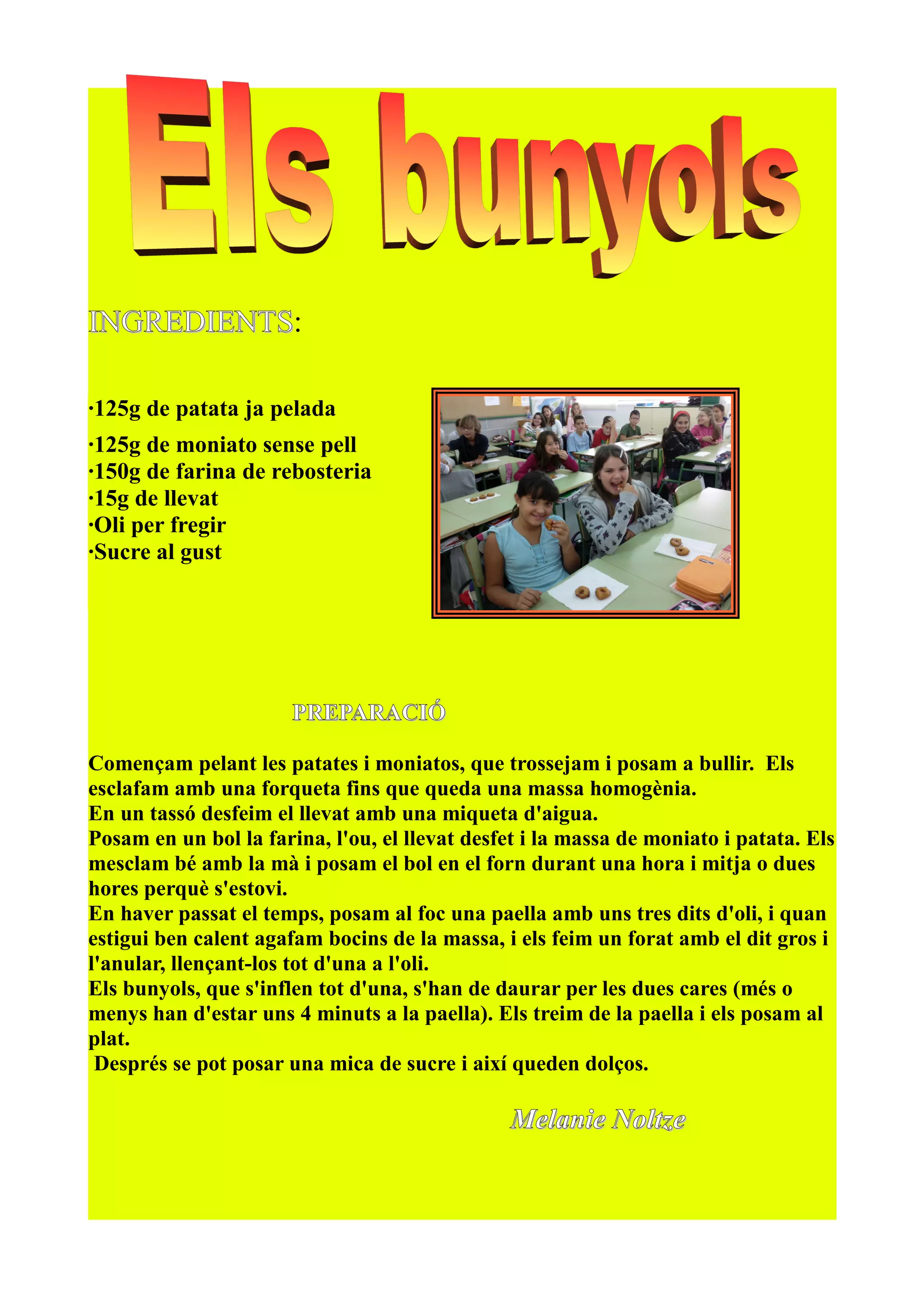 Recepta de bunyols | PDF