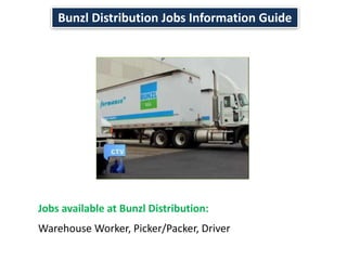 Bunzl Distribution Jobs | PPTX | Logistics | Business