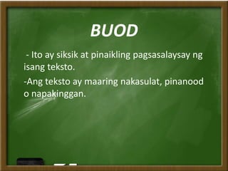 Buod | PPTX