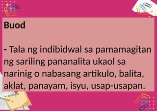 BUOD AT SINTESIS - FILIPINO 12-SHS-.pptx