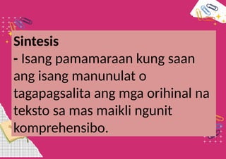 BUOD AT SINTESIS - FILIPINO 12-SHS-.pptx