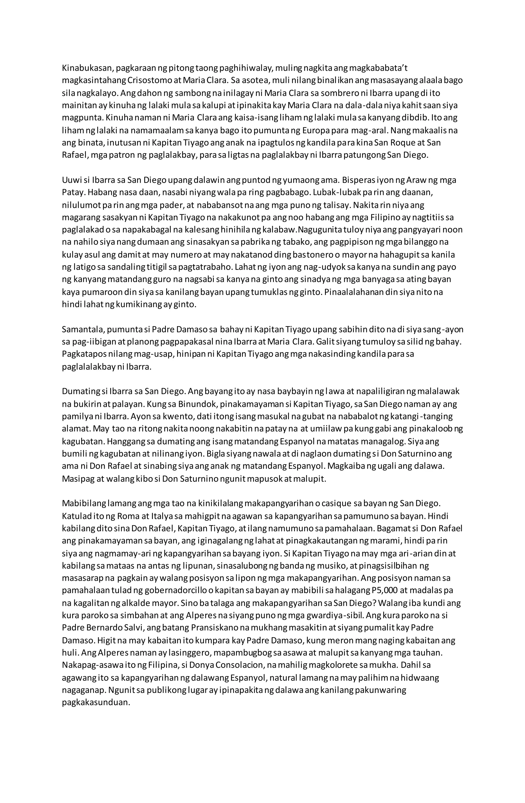 Buod ng Noli Me Tangere - Kabanata1-11 | DOCX