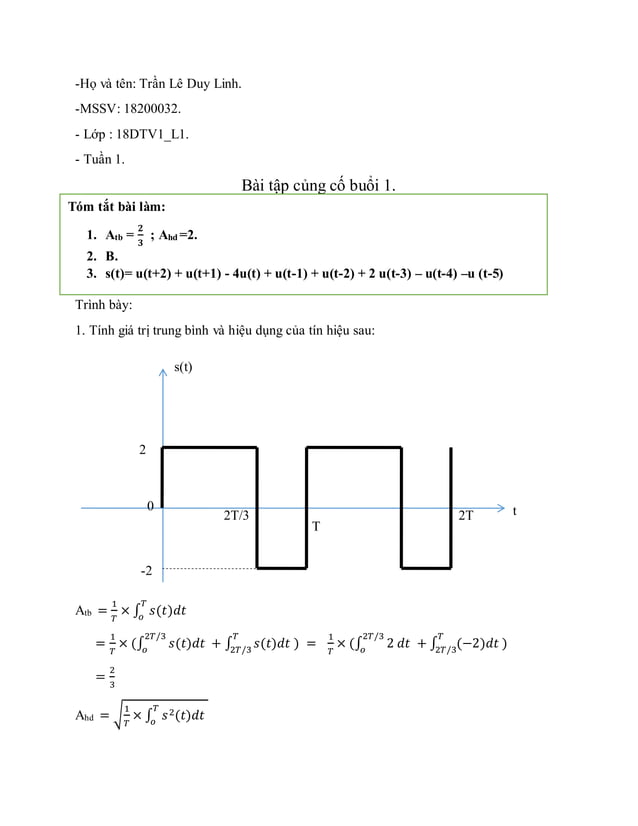 Tín hiệu, hệ thống và phân giải mạch 1 | PDF