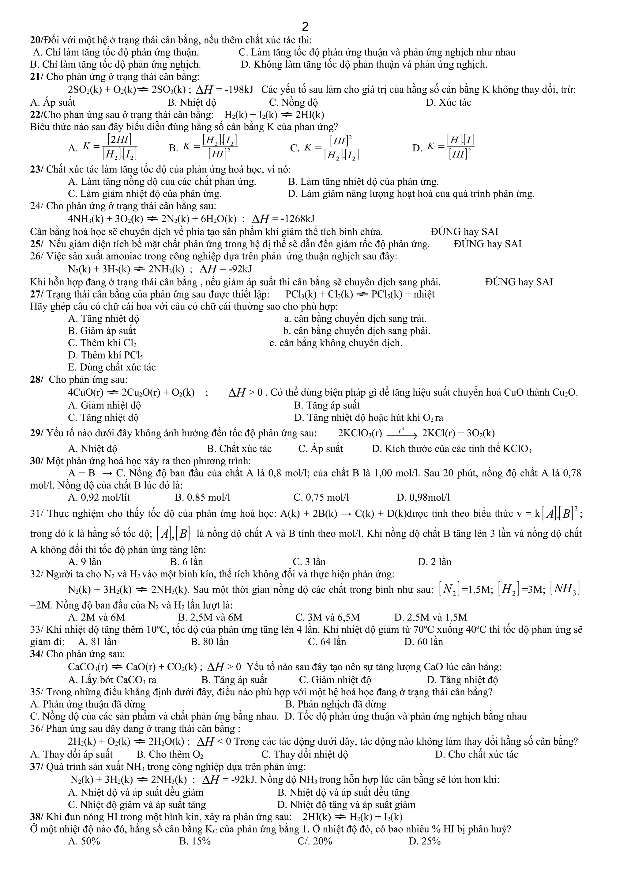 bai tap can bang hoa hoc | DOC