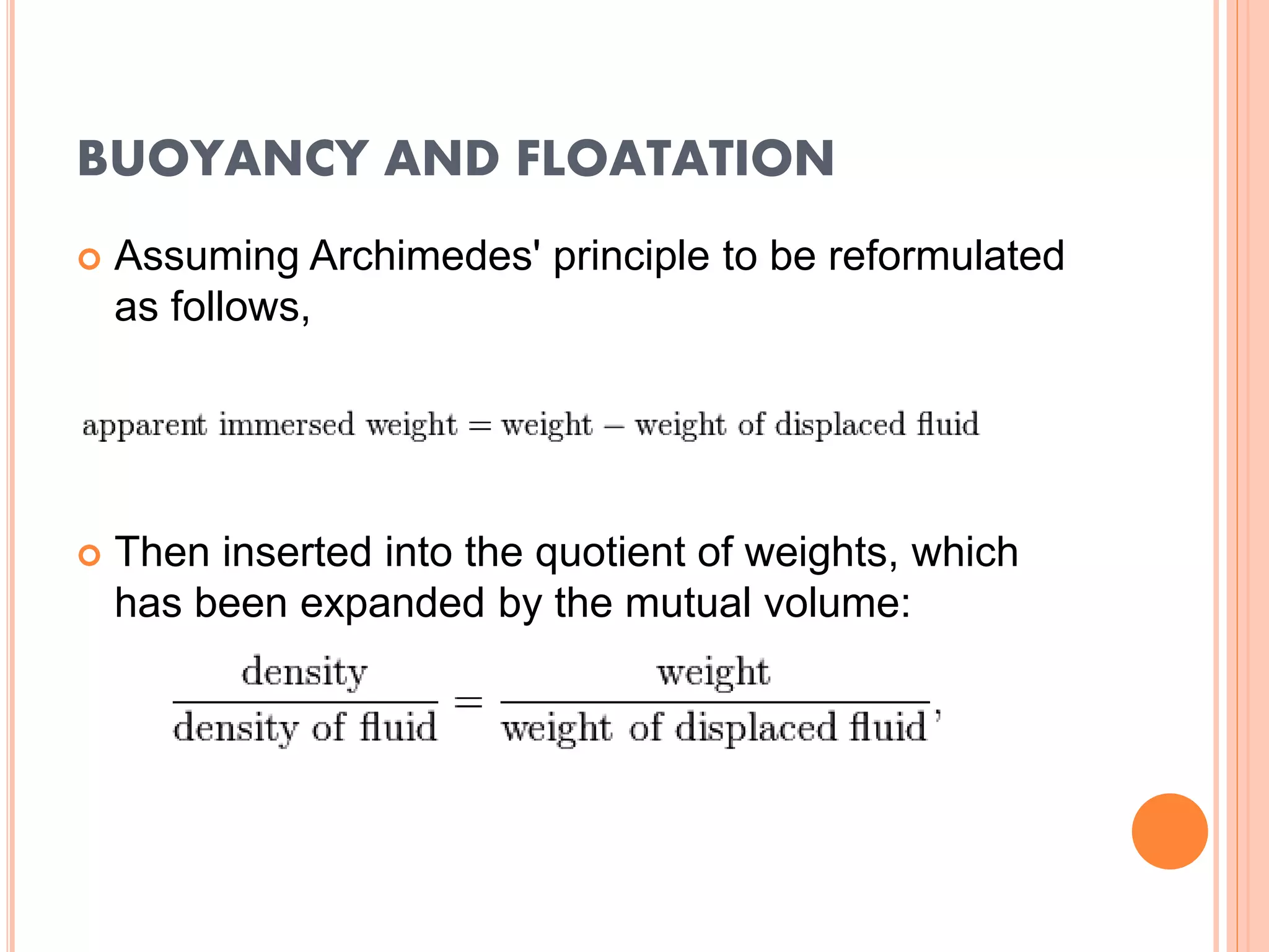 Buoyancy and floatation | PPTX