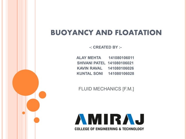 Buoyancy and floatation | PPTX | Physics | Science