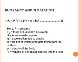 Buoyancy and floatation | PPTX