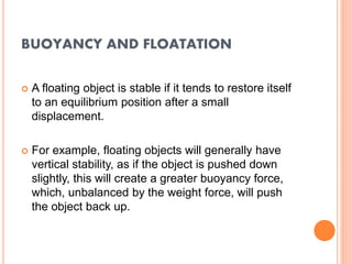 Buoyancy and floatation | PPTX