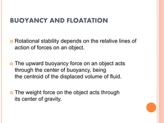 Buoyancy and floatation | PPTX