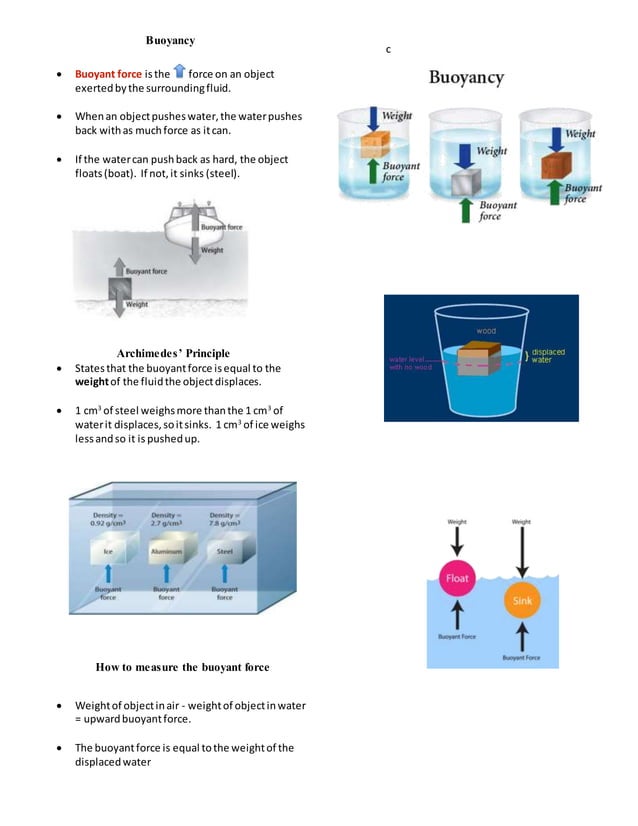 Buoyant document | DOCX | Physics | Science