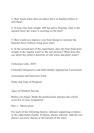 Buoyant Force and Archimedes PrinciplePre-Lab Questions1. Dr.docx