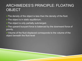 Buoyant force & archimedes principle | PPTX