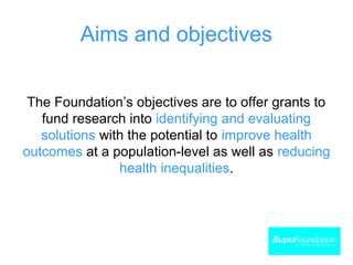 Bupa Foundation | PPT