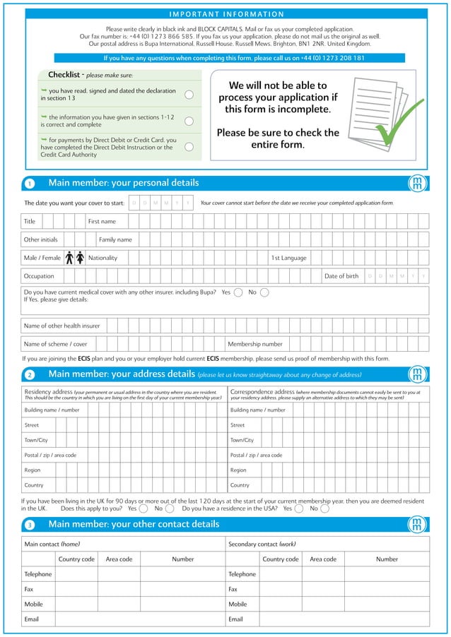 Pacific Prime - Bupa Lifeline Application Form | PDF