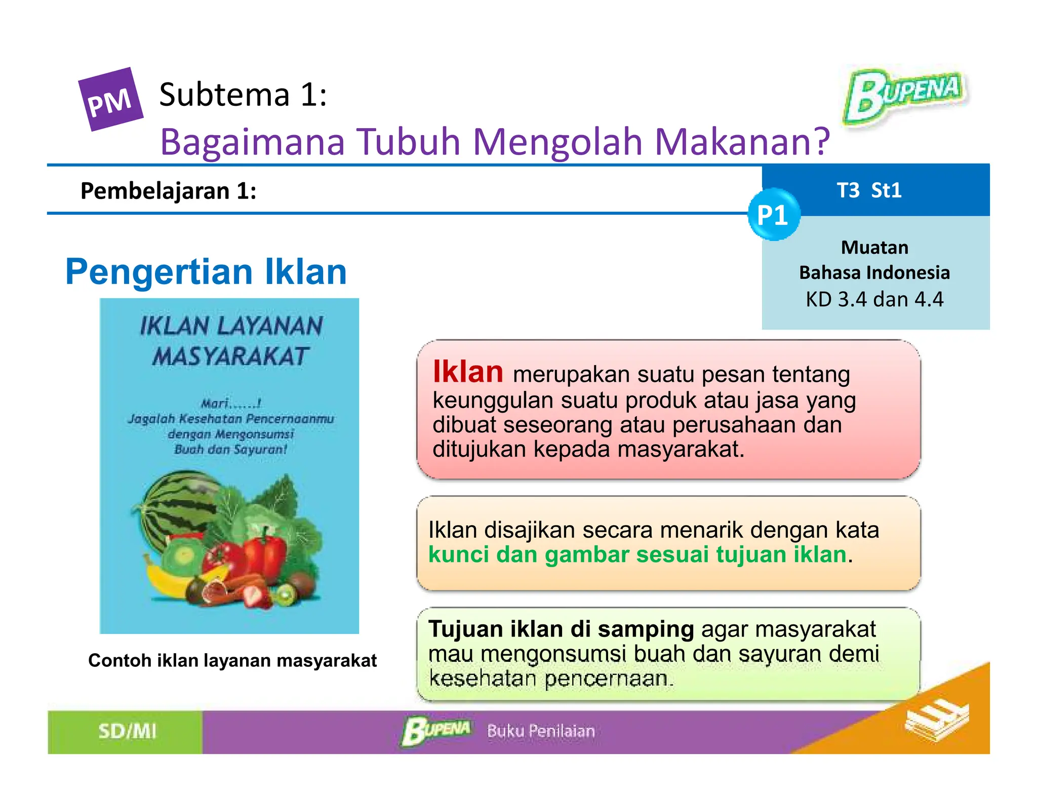 Bahan Ajar Tema 3 Kelas 5 berasal dari BUPENA | PDF