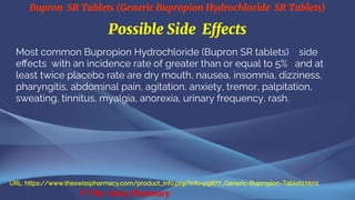 Bupron SR Tablets (Generic Bupropion Hydrochloride SR Tablets) | PDF