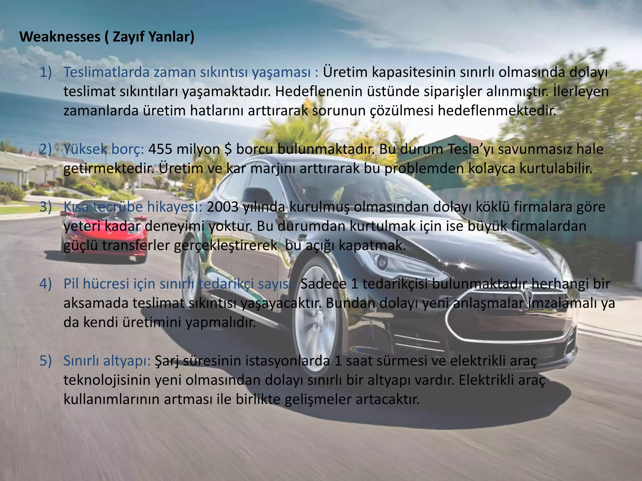 TESLA Motors SWOT Analizi | PPT