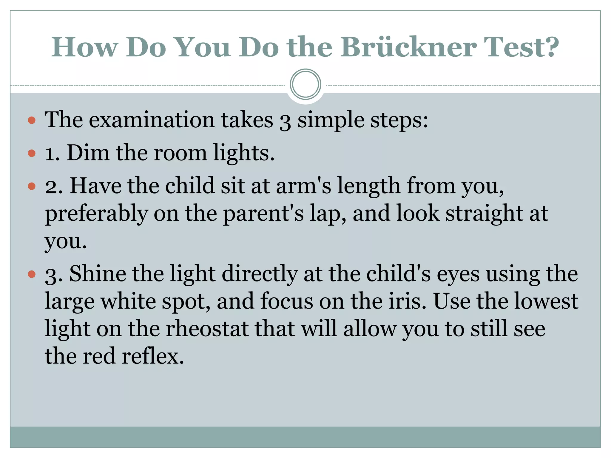 Burckner test or red reflex test | PPTX