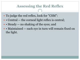 Burckner test or red reflex test | PPTX