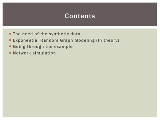 Synthetic Data Generation Using Exponential Random Graph Modeling Ppt 0633