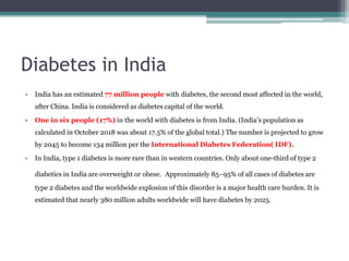 Burden of diabetes in India - An Overview | PPTX