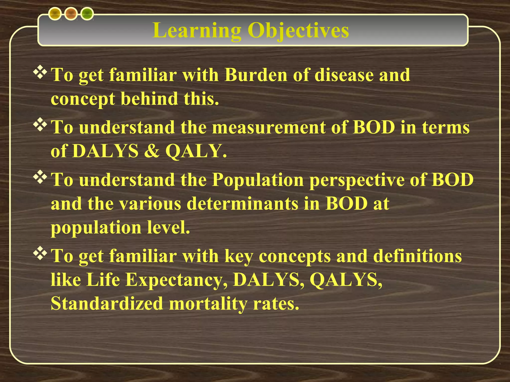 Burden of disease and determinants of health | PPT