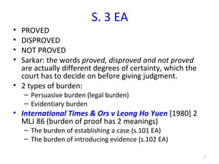 Burden of proof | PPT