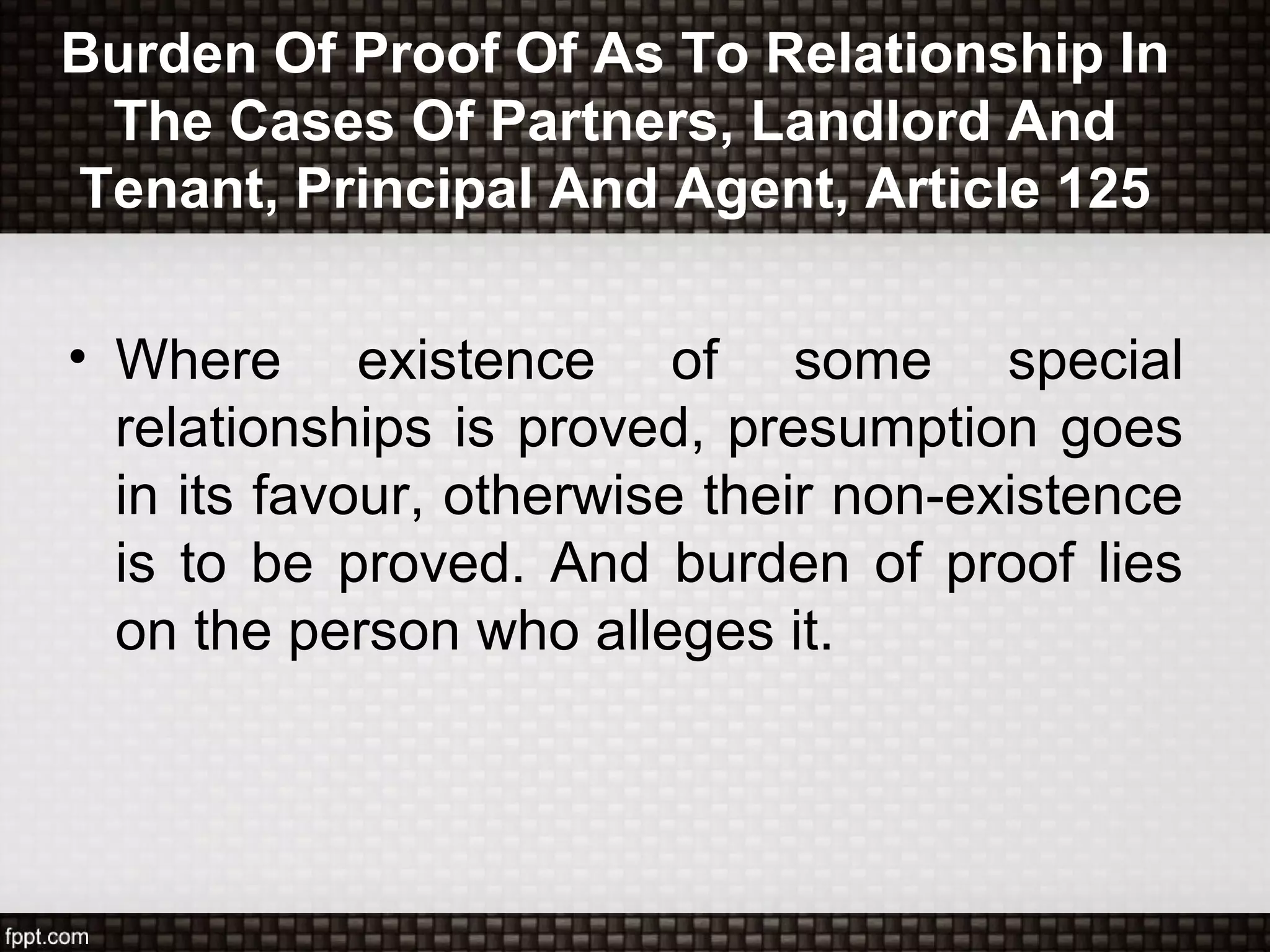 Burden of proof ppt | PPT