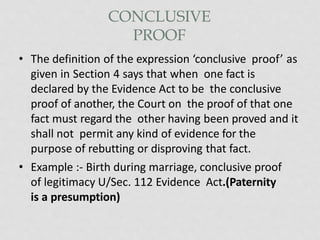 BURDEN OF PROOF PPT and it's shifting onus | PPTX