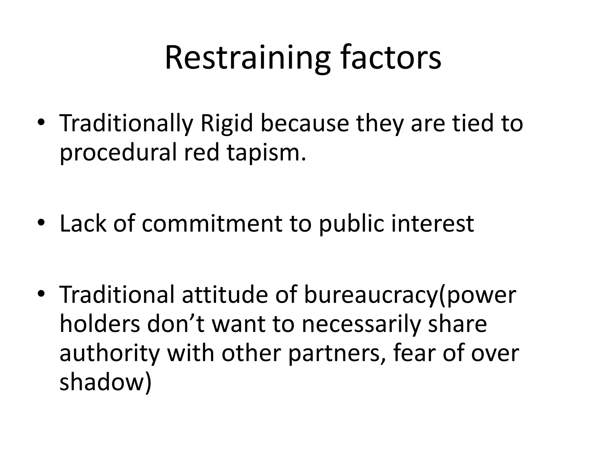 Development Management and Bureaucracy restraining and constraining factors | PPTX