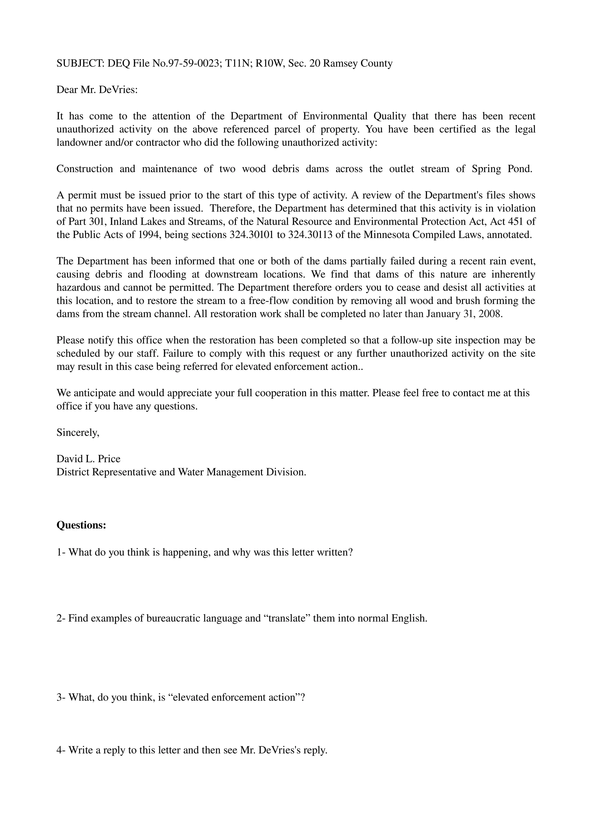 Bureaucratic letter | PDF