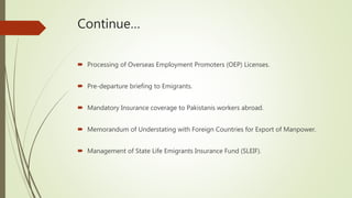 Bureau of emigration & overseas employment(beoe) | PPTX