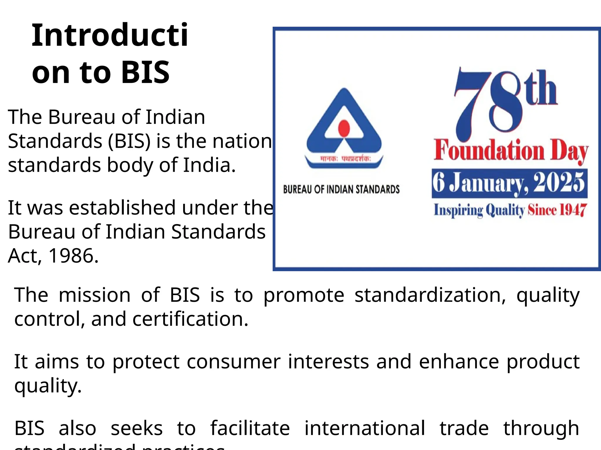 Bureau of Indian Standard (BIS) and its challenges | PPTX
