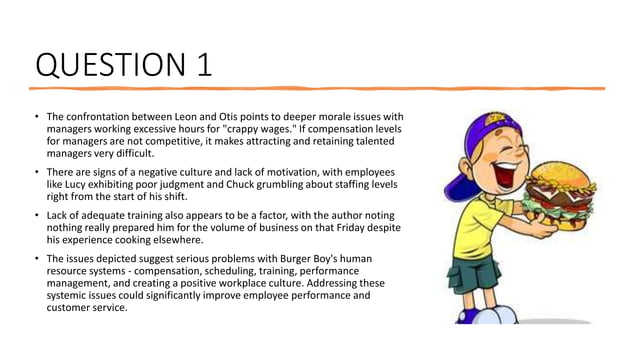 Burger Boy case study presentation human resource management | PPT