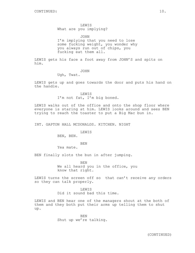 Burger boy screenplay | PDF